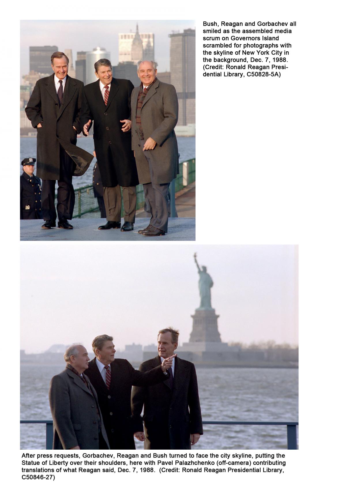 Reagan Gorbachev And Bush At Governors Island National Security Archive